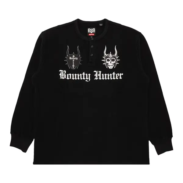 Supreme X Bounty Hunter Thermal Henley Long-sleeve Top - Black