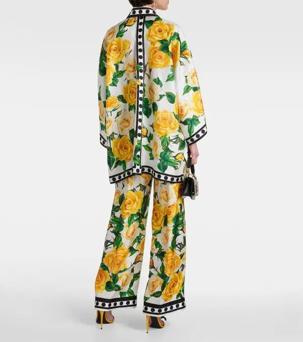 Dolce & Gabbana Oversized Floral Silk Shirt