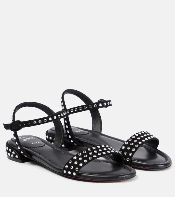 CHRISTIAN LOUBOUTIN Sweet Jane Strass Boum Sandals - Black