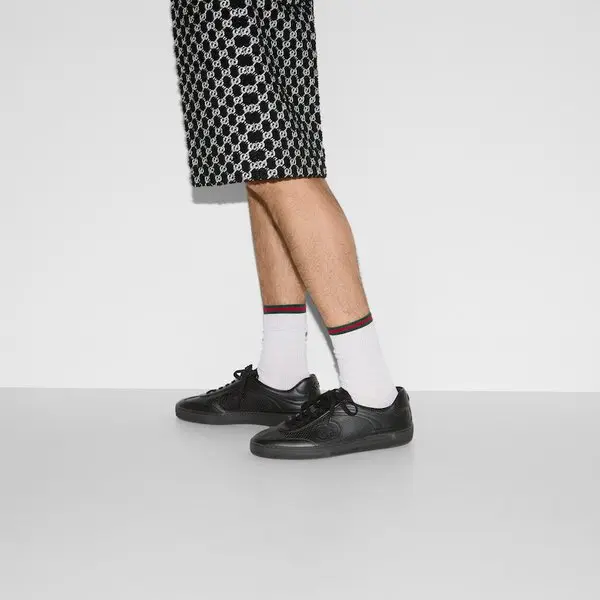 Gucci S G75 Leather Sneaker - Black | Editorialist