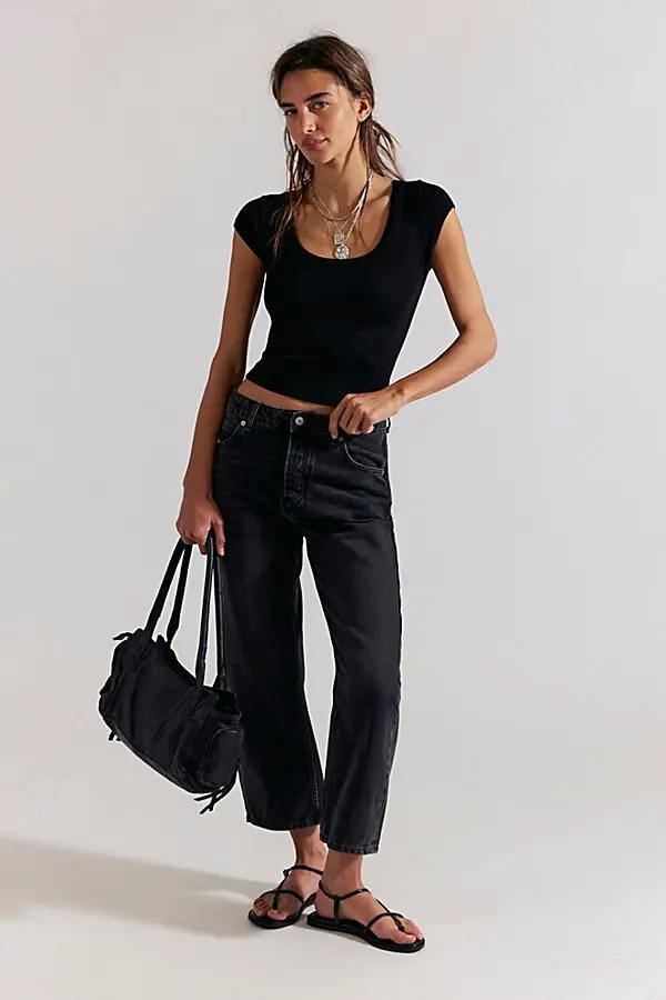 Free People We The Free Deep Trance Dropped Boyfriend Jeans - Hypnosis