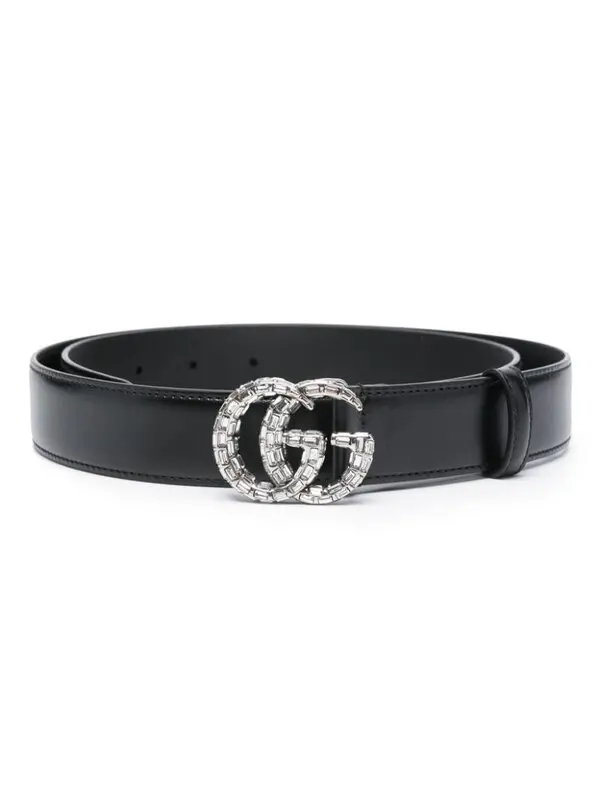 Gucci Double G Leather Belt - Black | Editorialist display picture 3