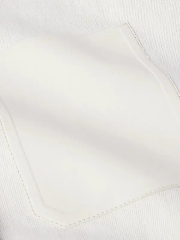 Zegna Leather-trimmed Denim Overshirt