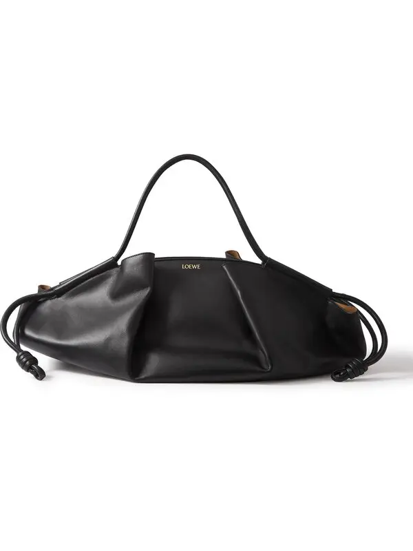 Loewe Paseo Leather Shoulder Bag - Black