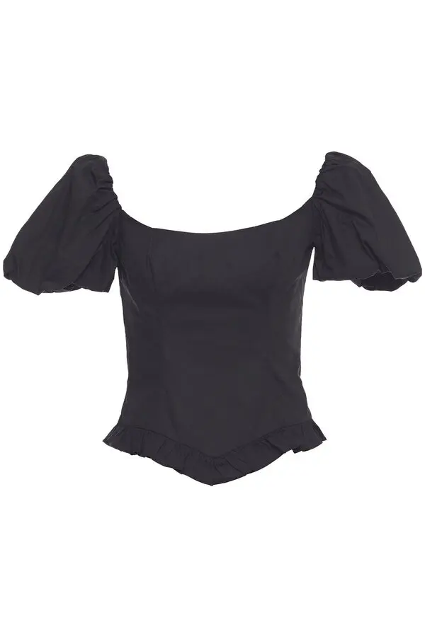 DE LA VALI Koko Stretch-cotton Poplin Top