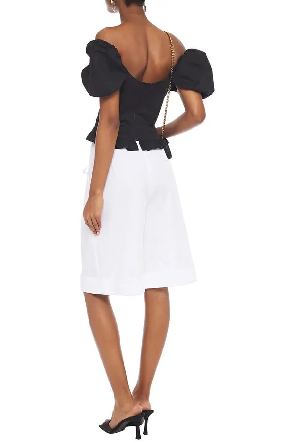 DE LA VALI Koko Stretch-cotton Poplin Top