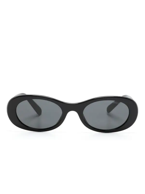 Miu Miu Glimpse Oval-frame Sunglasses - Black