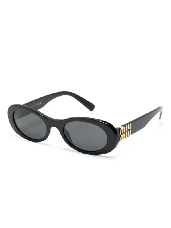 Miu Miu Glimpse Oval-frame Sunglasses - Black