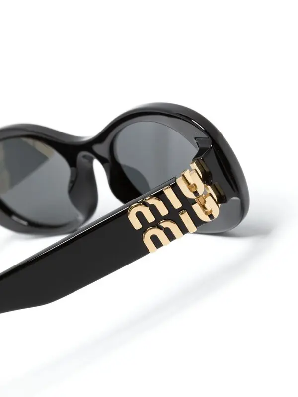 Miu Miu Glimpse Oval-frame Sunglasses - Black