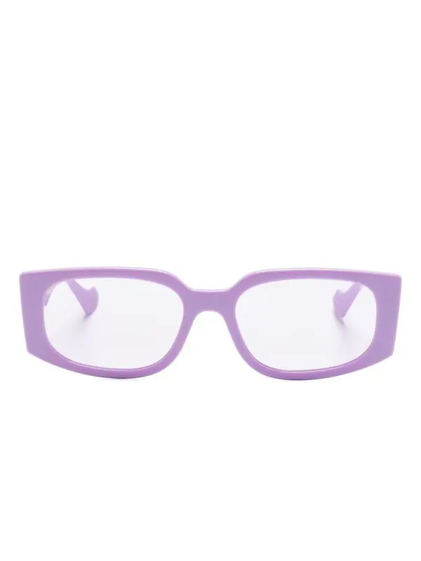 Gucci Double G Rectangle-frame Sunglasses - Purple