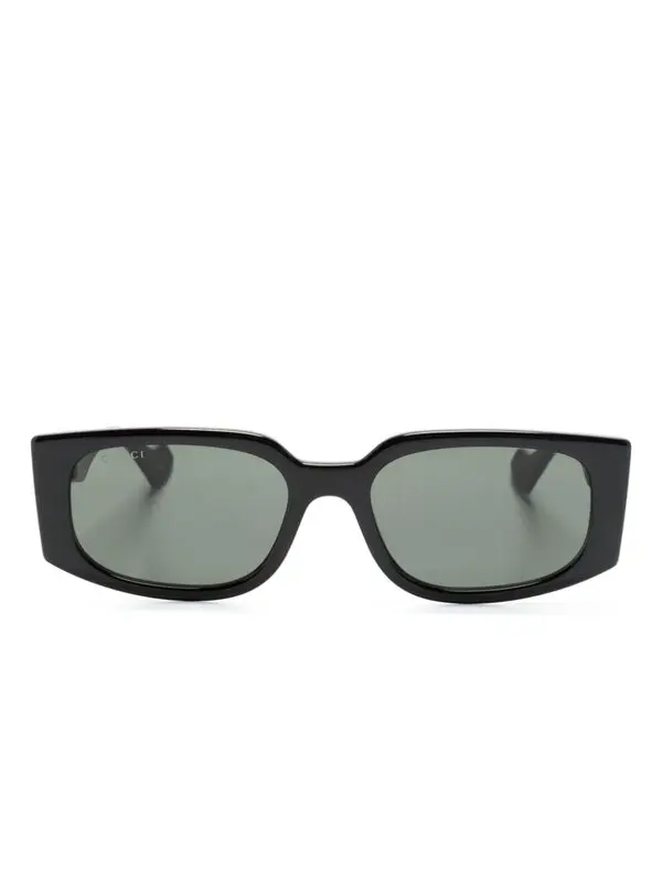 Gucci Double G Rectangle-frame Sunglasses - Black