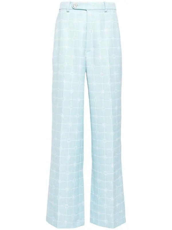 Casablanca Heart Monogram-jacquard Wool Trousers