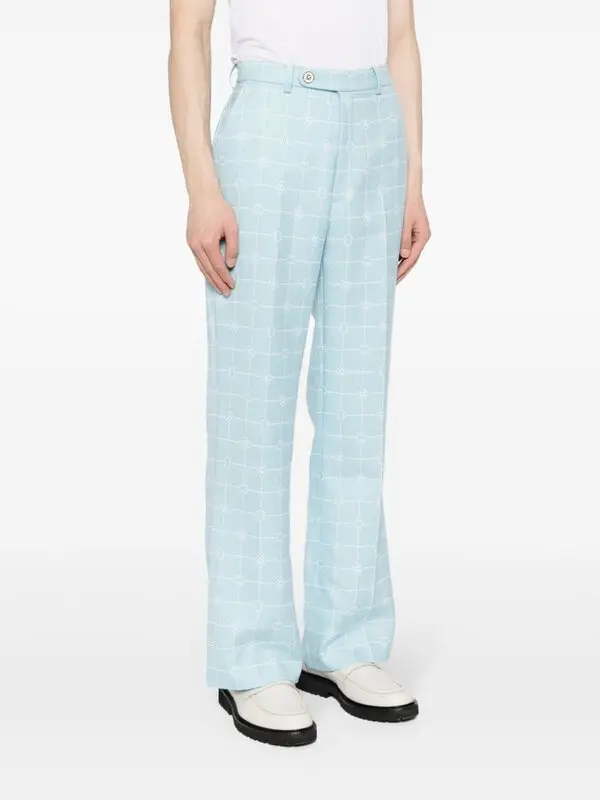 Casablanca Heart Monogram-jacquard Wool Trousers