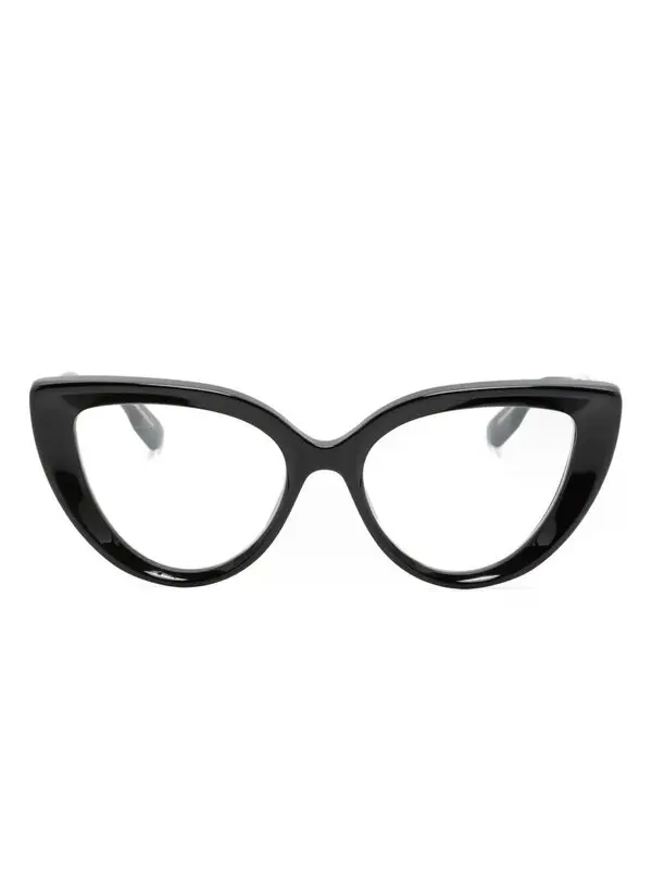 Gucci Logo-engraved Cat-eye Glasses - Black