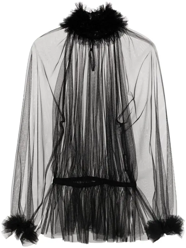 Dolce & Gabbana Ruffle-trim Tulle Blouse