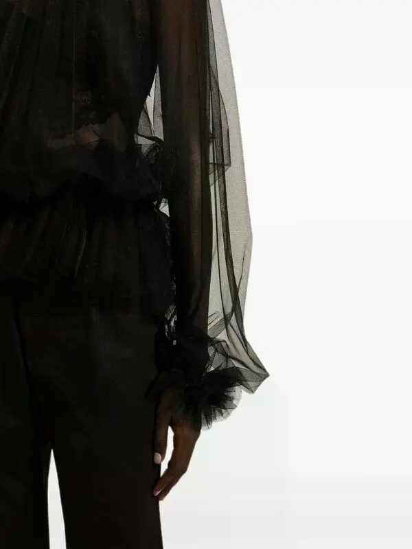 Dolce & Gabbana Ruffle-trim Tulle Blouse
