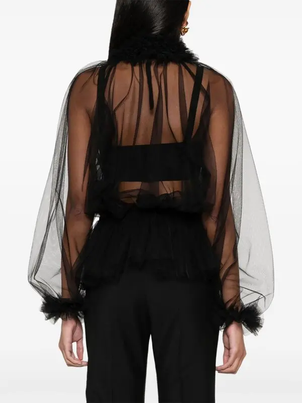 Dolce & Gabbana Ruffle-trim Tulle Blouse