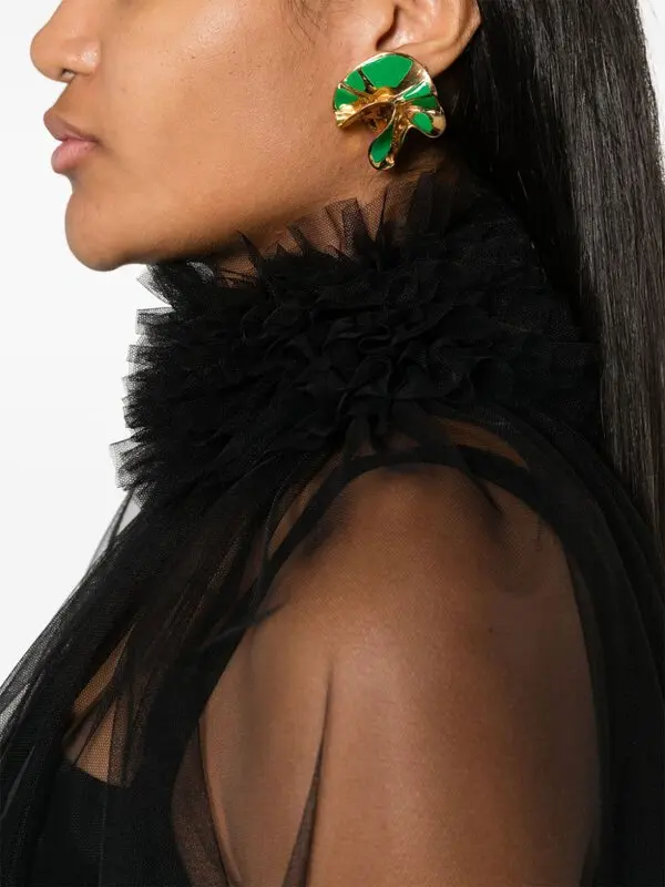 Dolce & Gabbana Ruffle-trim Tulle Blouse
