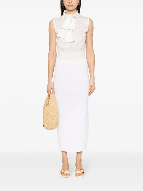 Fabiana Filippi Pussy-bow Knitted Top - Neutrals