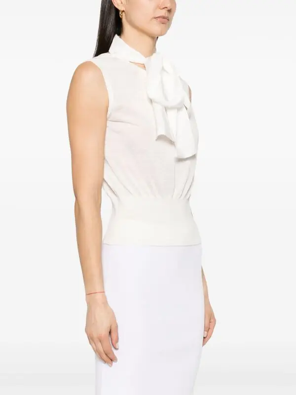 Fabiana Filippi Pussy-bow Knitted Top - Neutrals