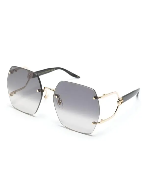 Gucci Double G Oversize-frame Sunglasses - Black