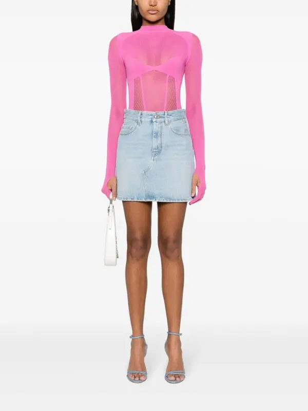 Gcds Panelled Mesh Bodysuit