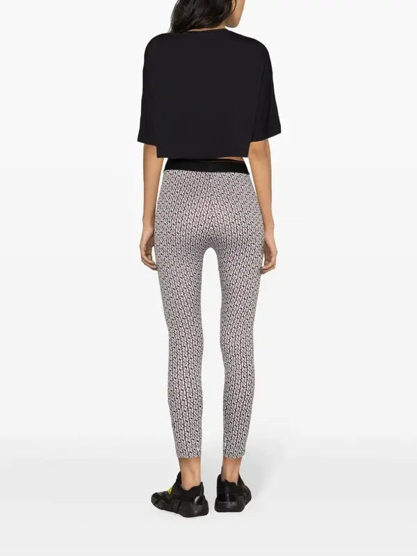 Buy Rabanne Bodyline Monogram-jacquard Leggings - Black At
