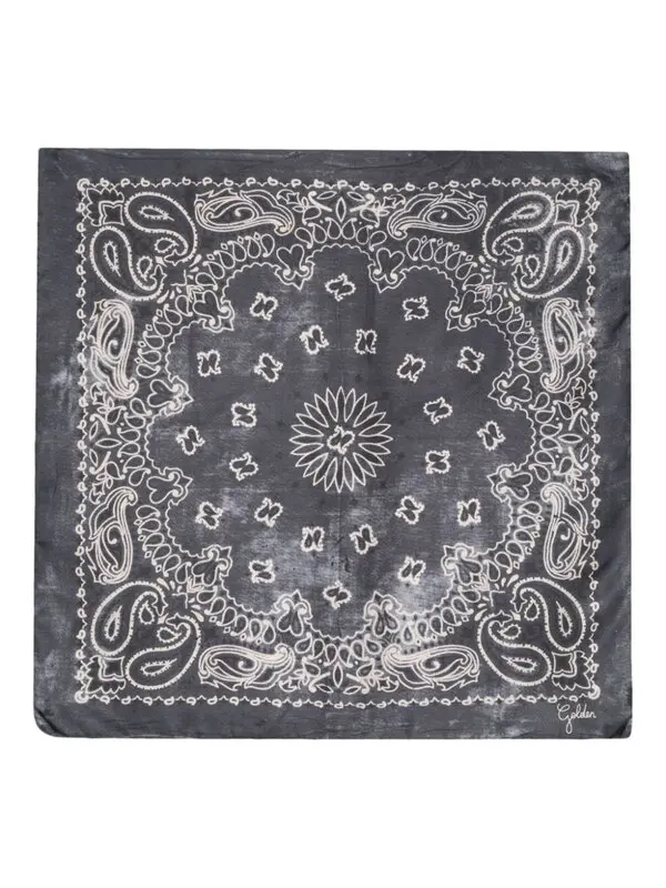 GOLDEN GOOSE Paisley-print Silk Scarf - Grey