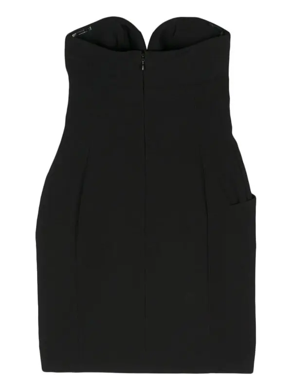 GENNY V-neck Strapless Mini Dress - Black