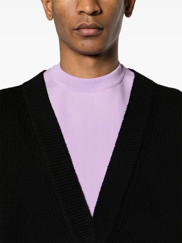JIL SANDER Two-tone Knitted Vest - Black