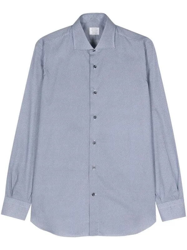 MAZZARELLI Geometric-pattern Shirt - Blue