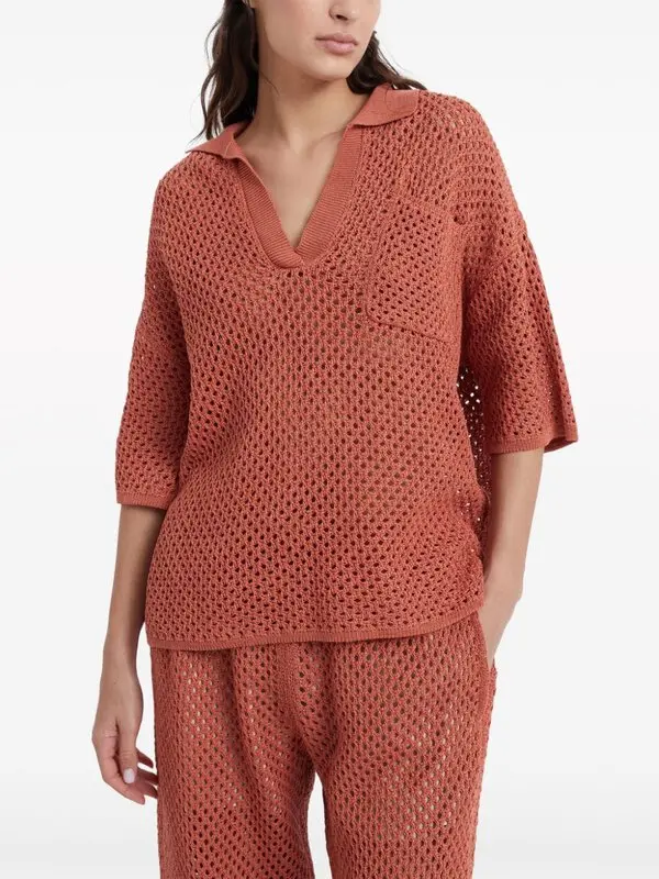 Brunello Cucinelli Open-knit Cotton Top