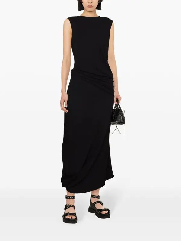 LEMAIRE Draped Crepe Maxi Dress