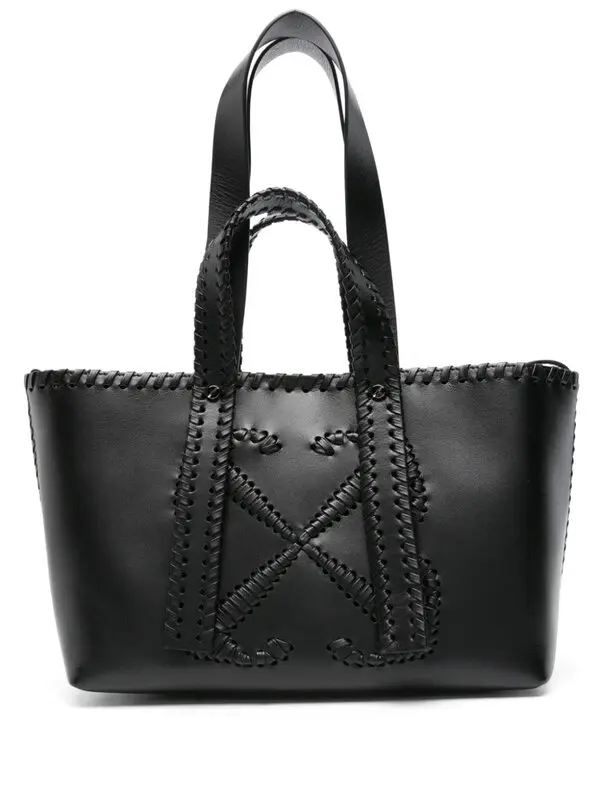 Off-White Arrows-stitch Leather Tote Bag
