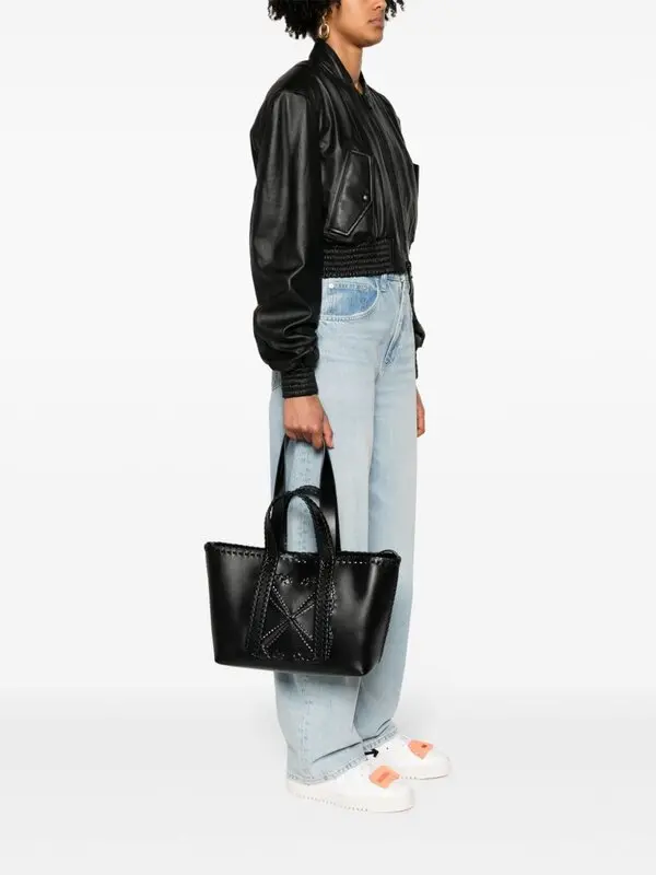 Off-White Arrows-stitch Leather Tote Bag