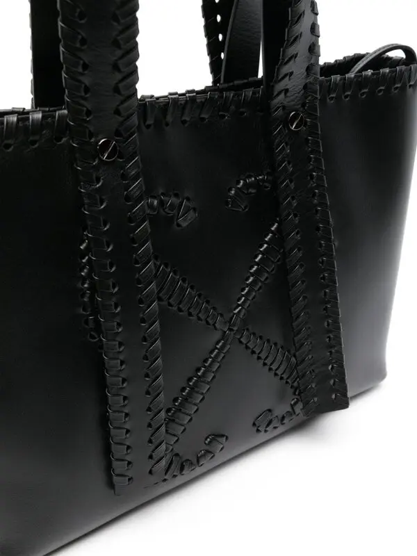 Off-White Arrows-stitch Leather Tote Bag
