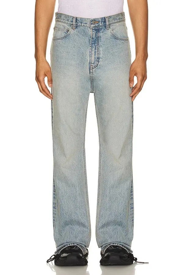 Balenciaga Flared Denim Jean In Blue