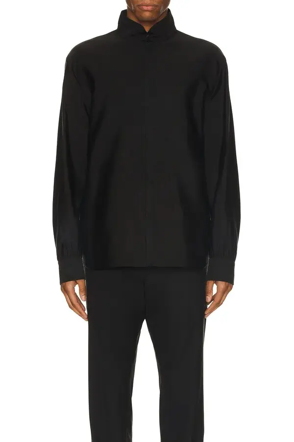 Saint Laurent Chemise Col Chemine In Black