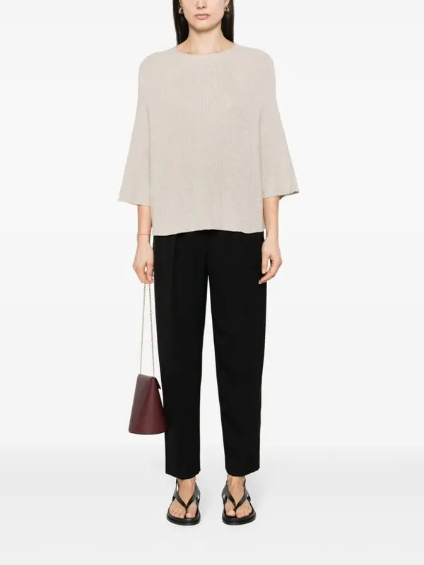Fabiana Filippi Metallic-threading Batwing-sleeves Jumper - Neutrals