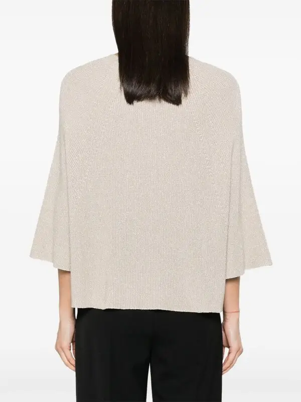 Fabiana Filippi Metallic-threading Batwing-sleeves Jumper - Neutrals