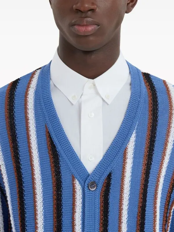 Marni Stripe-pattern Cotton Cardigan
