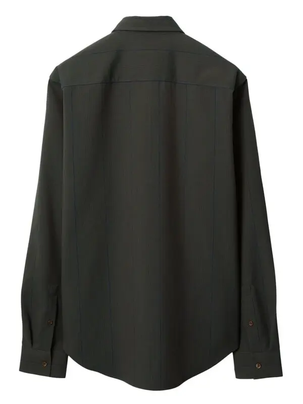 Burberry Striped Wool Shirt - Black