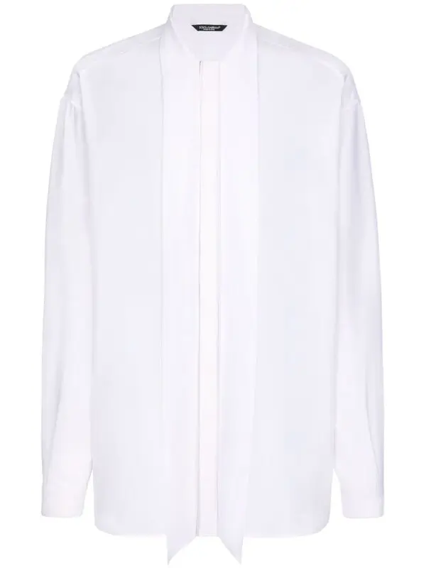 Dolce & Gabbana Scarf-collar Silk Crepe Shirt