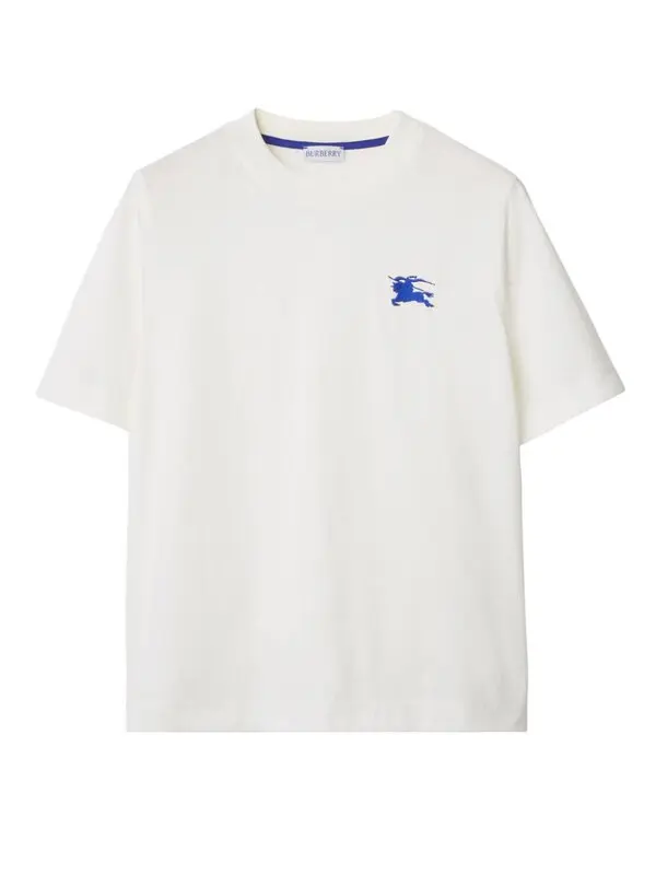 Burberry Cotton T-shirt With Equestrian Knight Design Embroidery - White