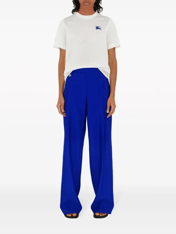 Burberry Cotton T-shirt With Equestrian Knight Design Embroidery - White