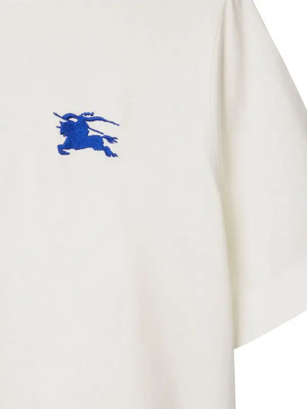 Burberry Cotton T-shirt With Equestrian Knight Design Embroidery - White