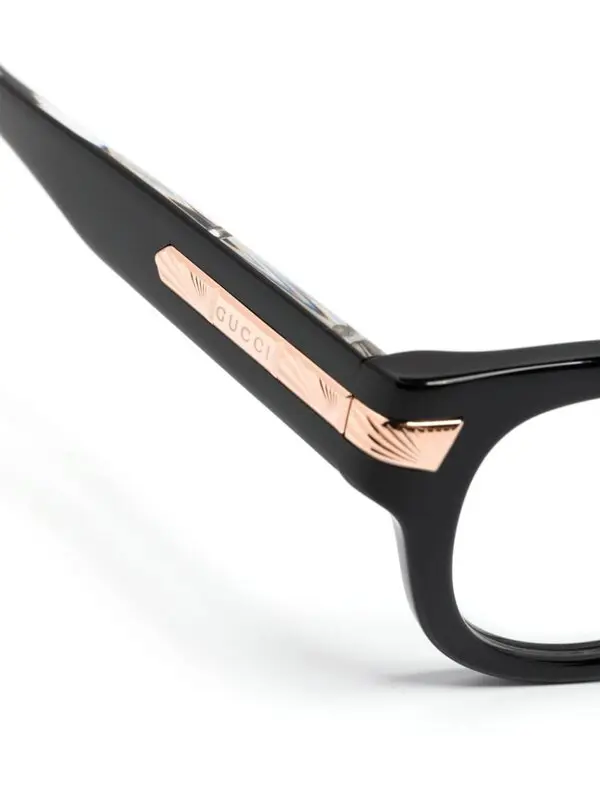 Gucci Geometric Frame Glasses With Logo