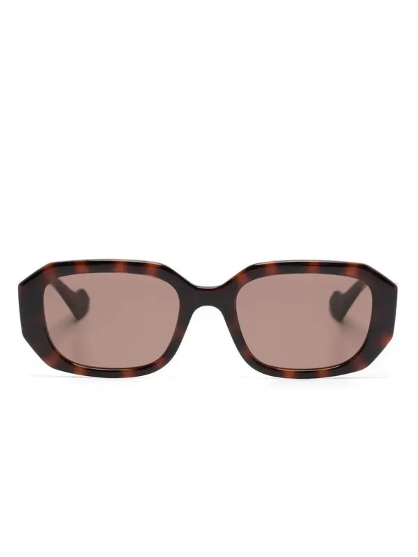 Gucci Geometric-frame Sunglasses - Brown