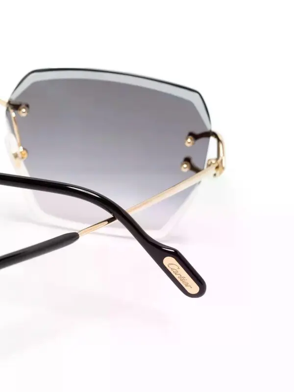 Cartier Signature C De Geometric-frame Sunglasses - Gold