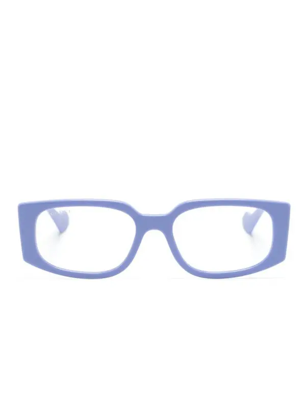 Gucci Double-g Rectangle-frame Glasses - Purple